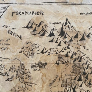 Map of Middle Earth, Hand Drawn and Aged. - Etsy