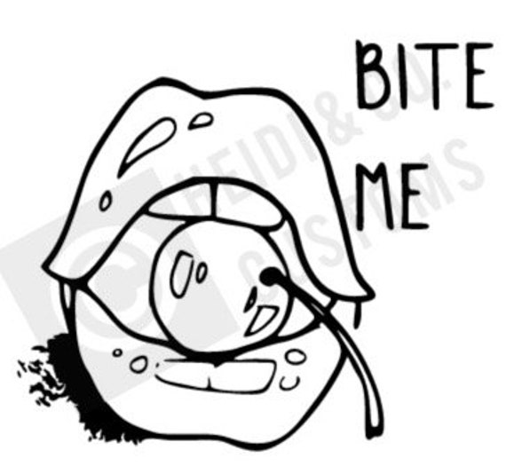 BITE ME Traditional Tattoo Flash Art Decal | Etsy