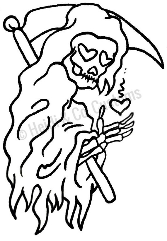 Grim Reaper Flash Art Decal - Etsy