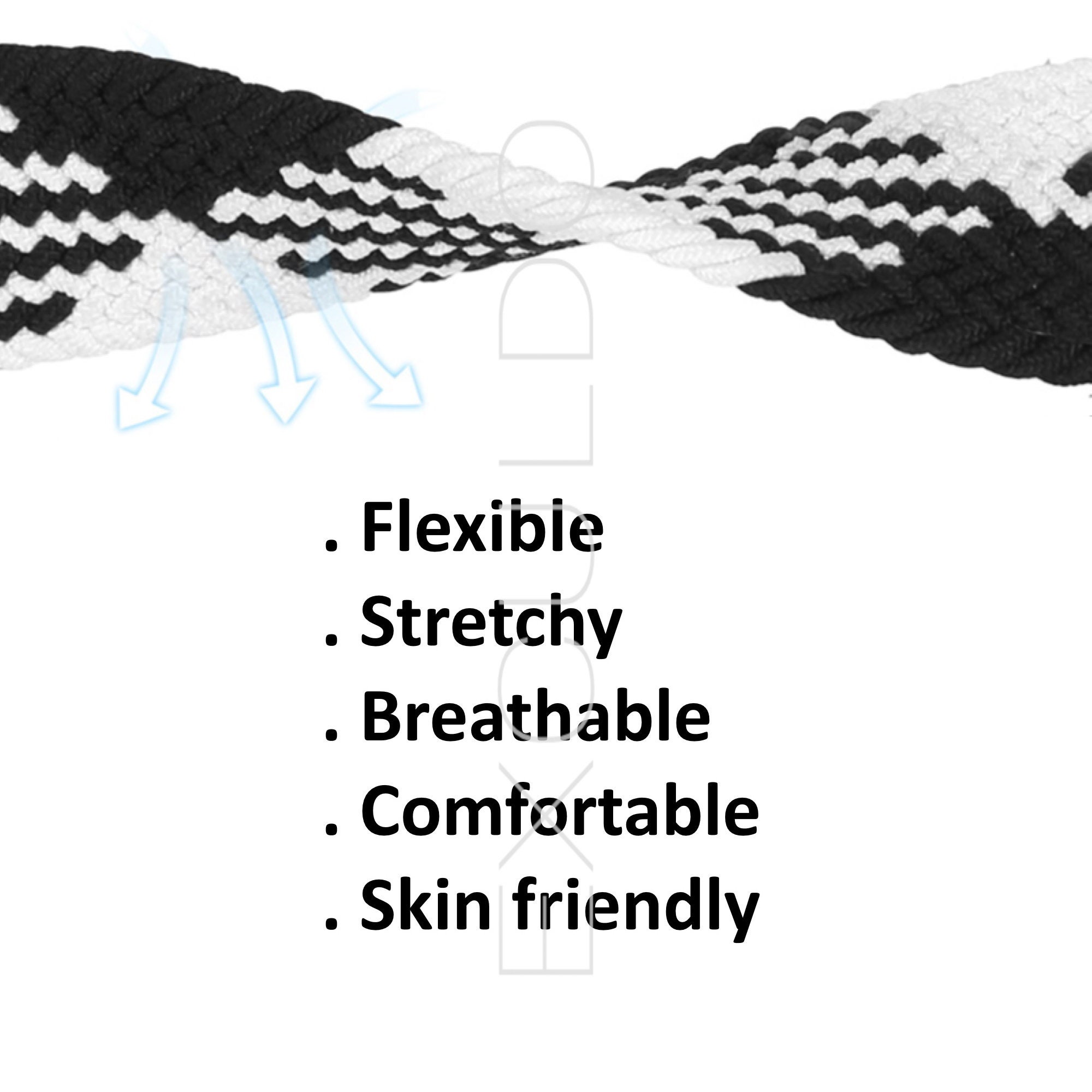 18mm 20mm 22mm Watch Band Quick Release Stretchy Braided Solo Loop ...