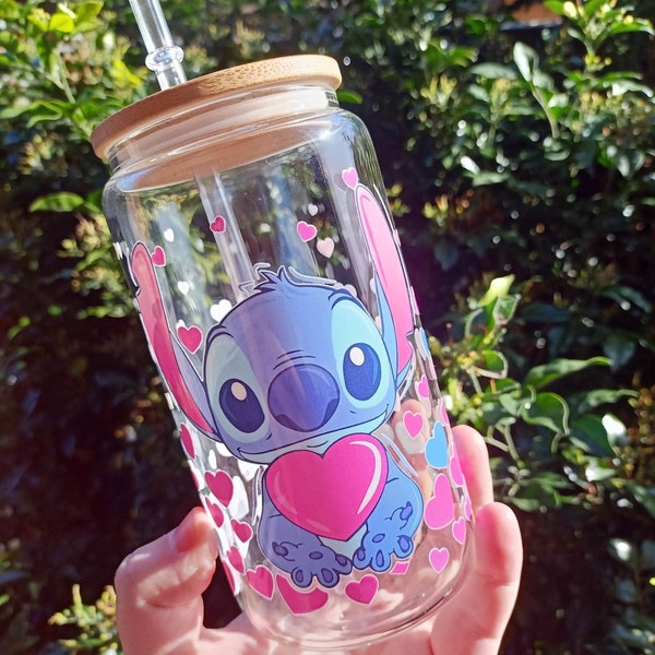 Stitch Glass Coffee Cup - Etsy