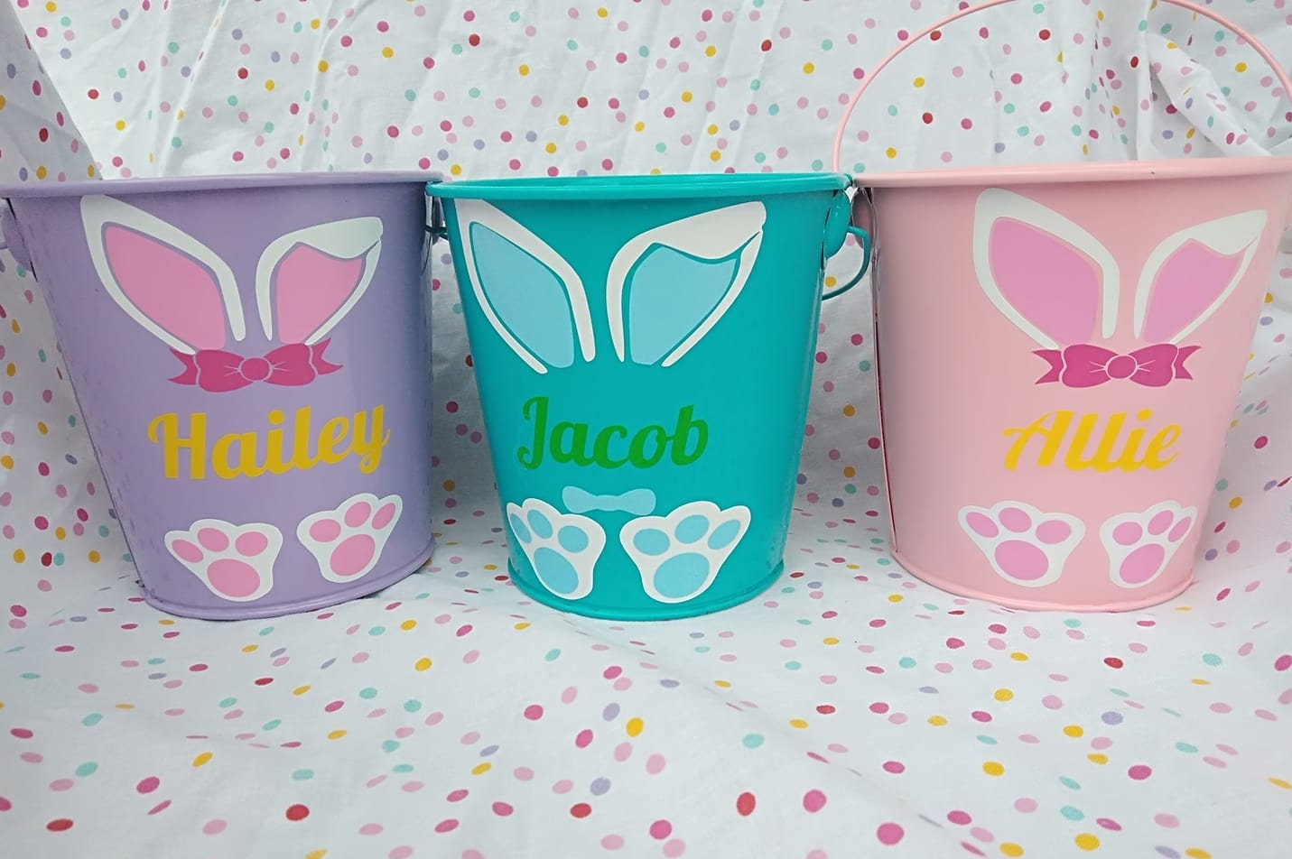 Personalised Easter Buckets, Easter Egg Hunt Buckets, Egg Buckets ...