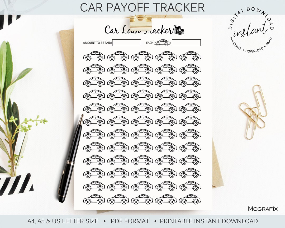 Car Payoff Tracker Printable Car Loan Tracker Car Loan Payments Debt ...