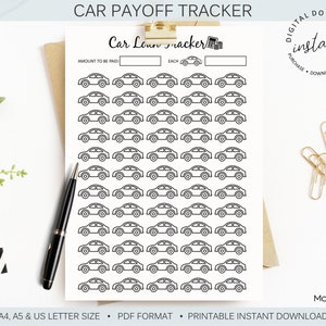 Car Payoff Tracker Printable Car Loan Tracker Car Loan | Etsy