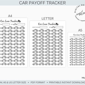 Car Payoff Tracker Printable Car Loan Tracker Car Loan | Etsy