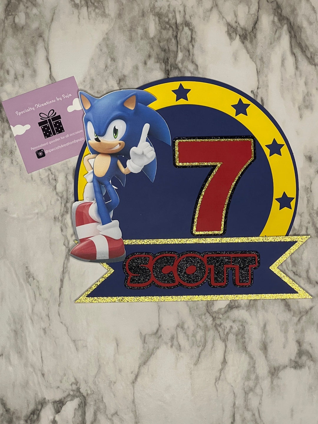 Custom Sonic the Hedgehog Cake Topper - Etsy Finland