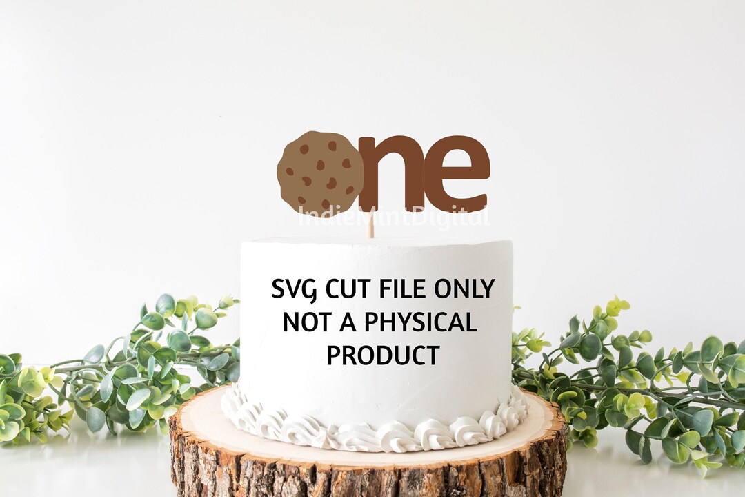 ONE Cookie Cake Topper SVG Cut File Milk and Cookies Banner Milk Photo ...