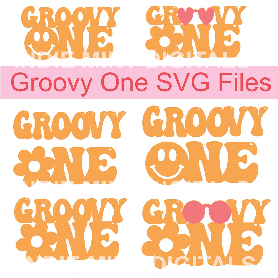 SVG Groovy One Retro 1st Birthday Cake Topper Birthday Party Decor ...