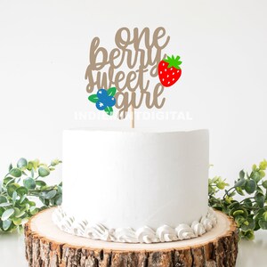 SVG Berry Sweet One 1st Birthday Cake Topper Birthday Party Decor ...