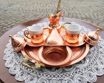 Copper Turkish Coffee Set Espresso Set Turkish Tea Set | Etsy
