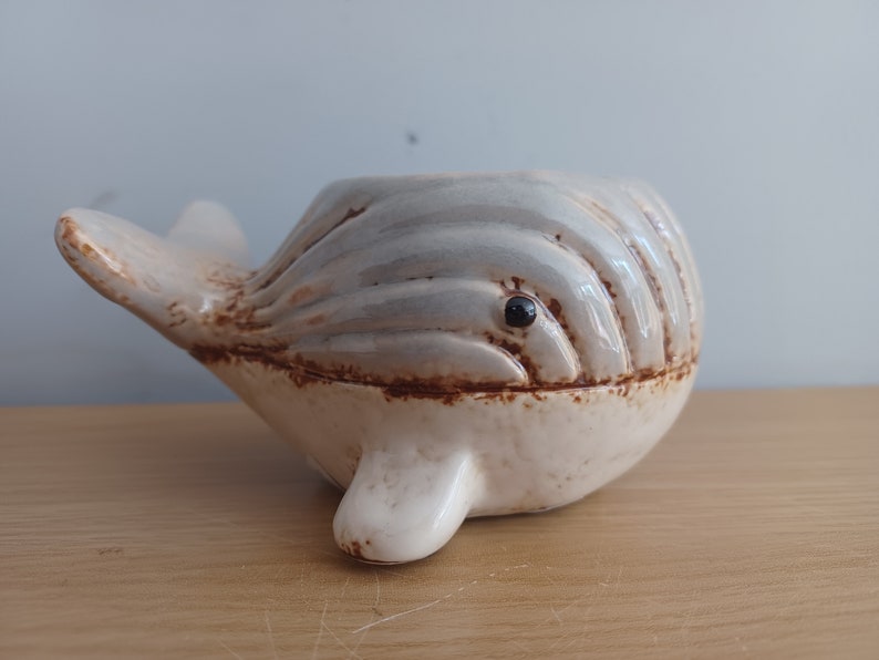 Small WHALE Tea Light Holder With Tea Light Novelty Ceramic Glazed Gift ...