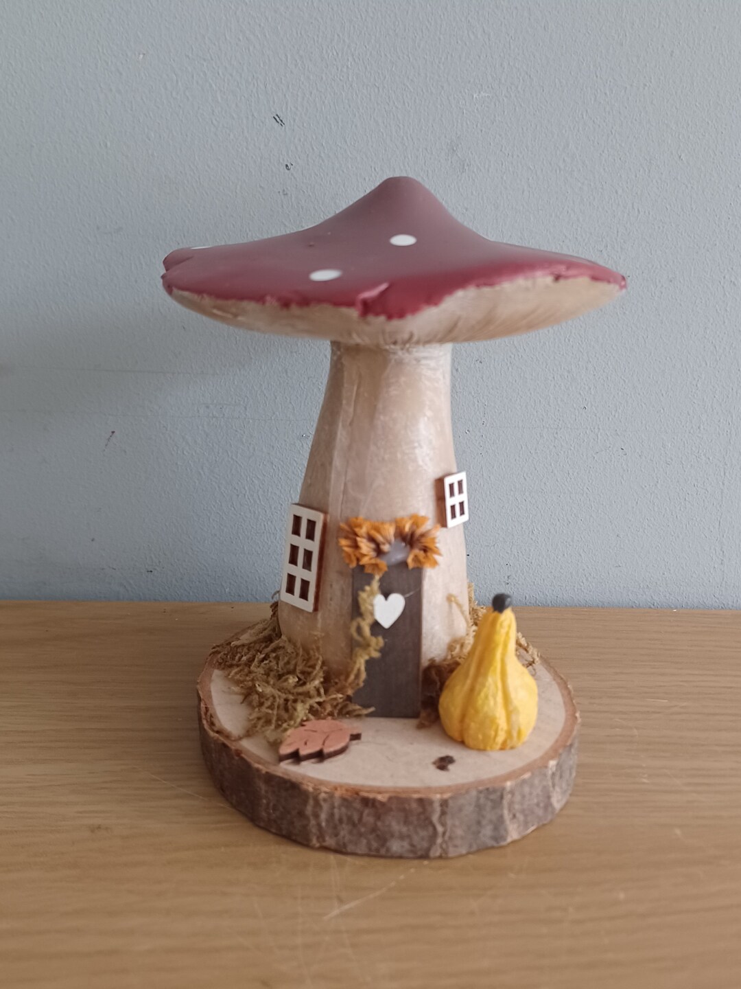 Folk Art Red Spotty Mushroom Cottage Ornament Gift 12cm Tall NEW Free ...