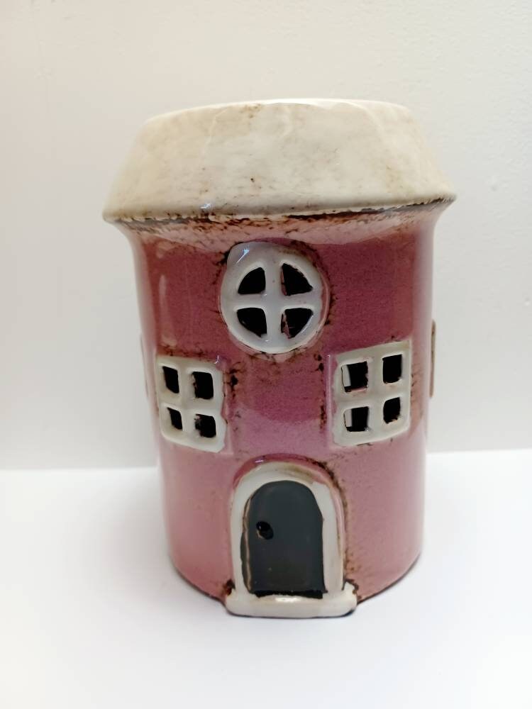 Village Pottery Pink Ceramic Round House With Windows Wax Melt - Etsy