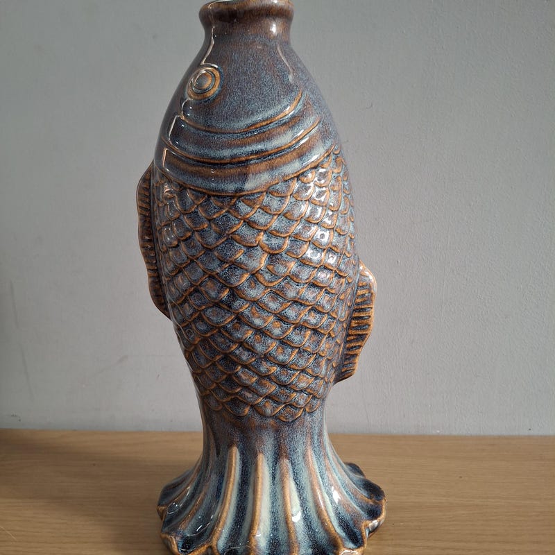 Tall Vase With Fish - Etsy UK
