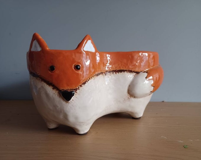 Woodland Fox Planter or Hanging Planter House Warming - Etsy UK