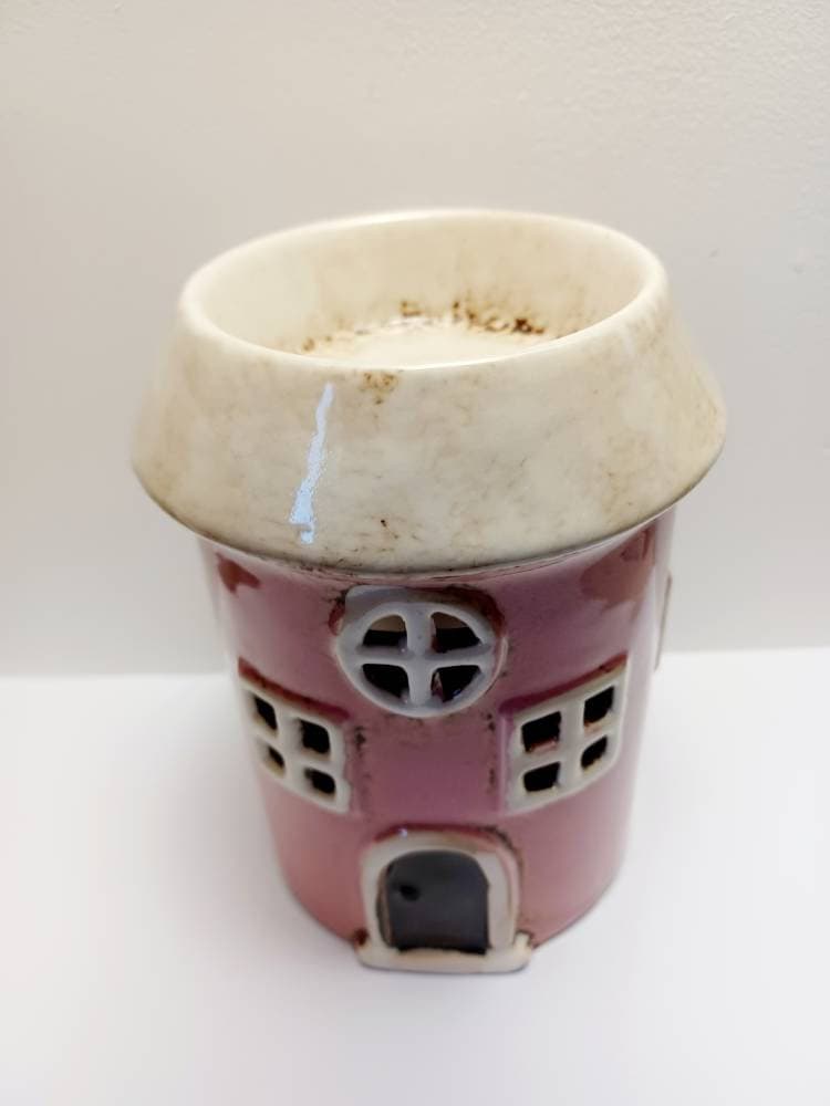 Village Pottery Pink Ceramic Round House With Windows Wax Melt - Etsy
