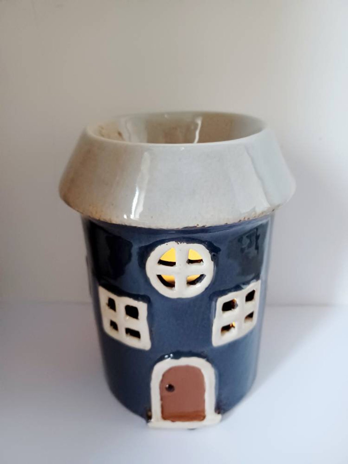 Village Pottery Slate Grey Ceramic Round House With Windows - Etsy UK