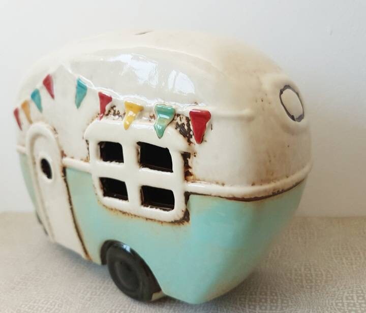 CARAVAN Money Box Piggy Bank With Stopper Ceramic Gift Ornament by ...