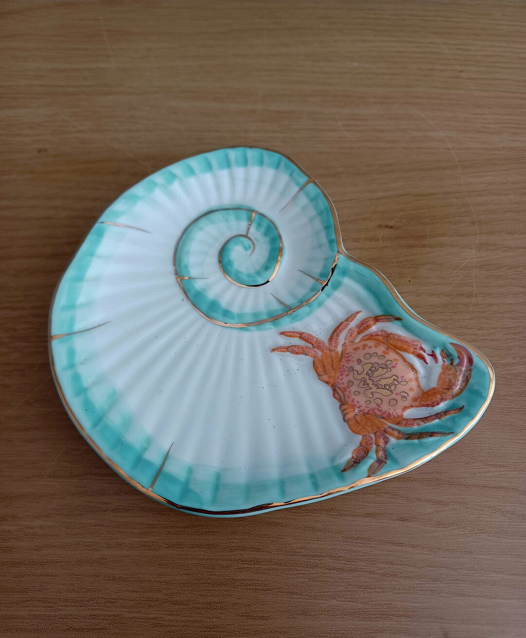 Coral Seashell and Crab Trinket Dish 12cm Free UK Postage - Etsy