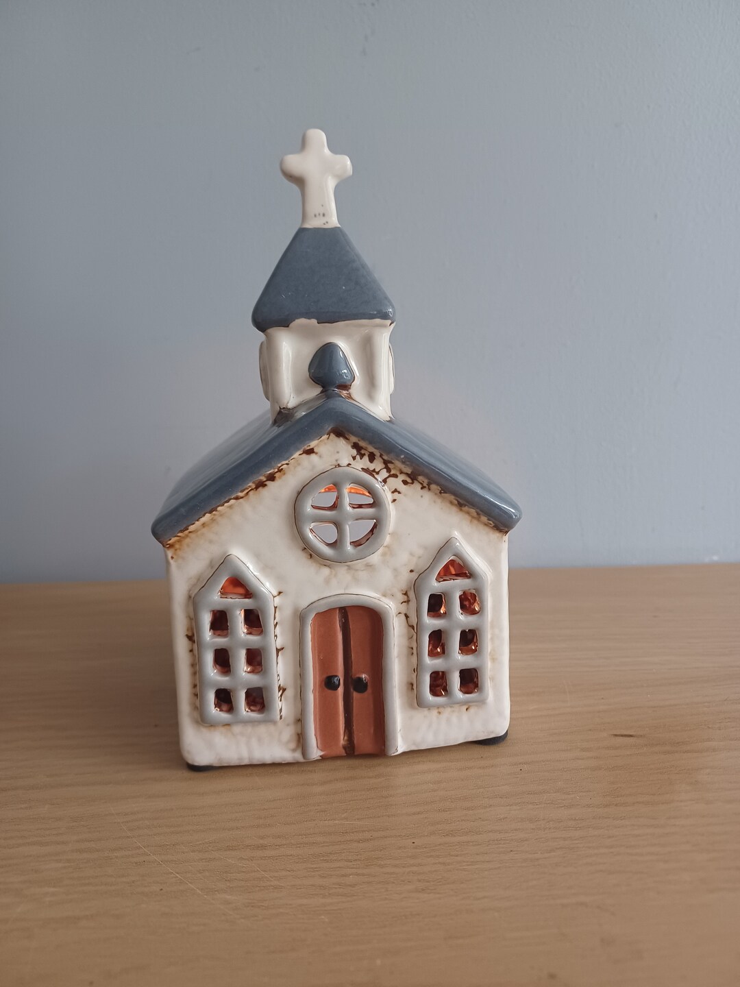Small Grey Tea Light Chapel Size 13cm NEW Free UK Postage - Etsy