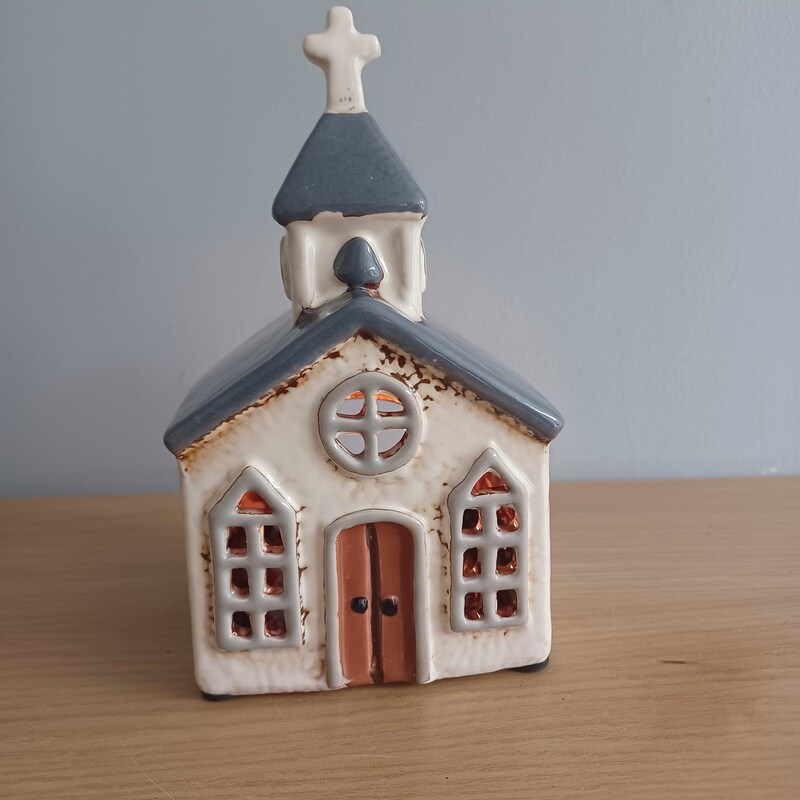 Lighted Ceramic Church - Etsy