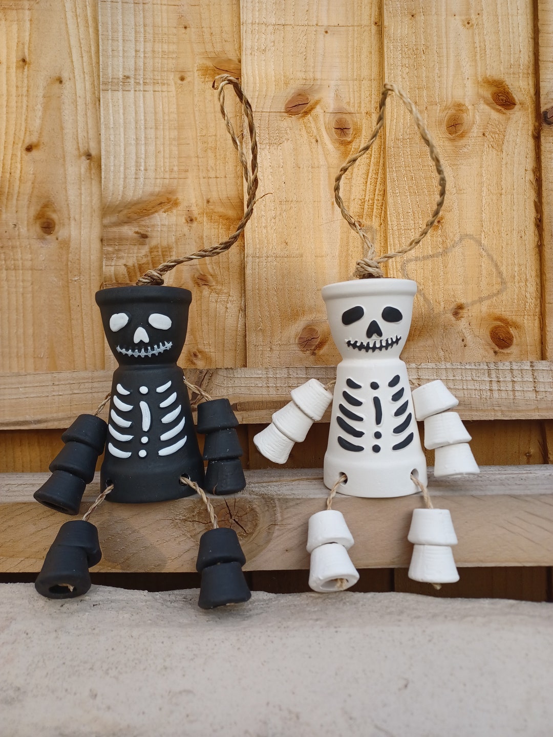 Skeleton Terracotta Flower Pot Men Spooky Garden Decoration Gift 11cm ...