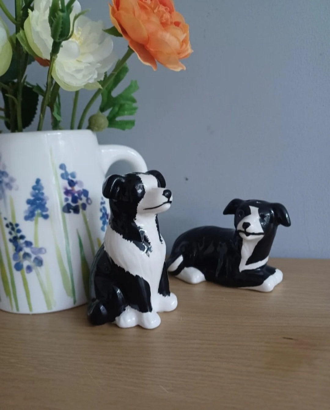 Collie Dog Cruet Set Novelty Ceramic Salt & Pepper Pots 8cm NEW Free UK ...