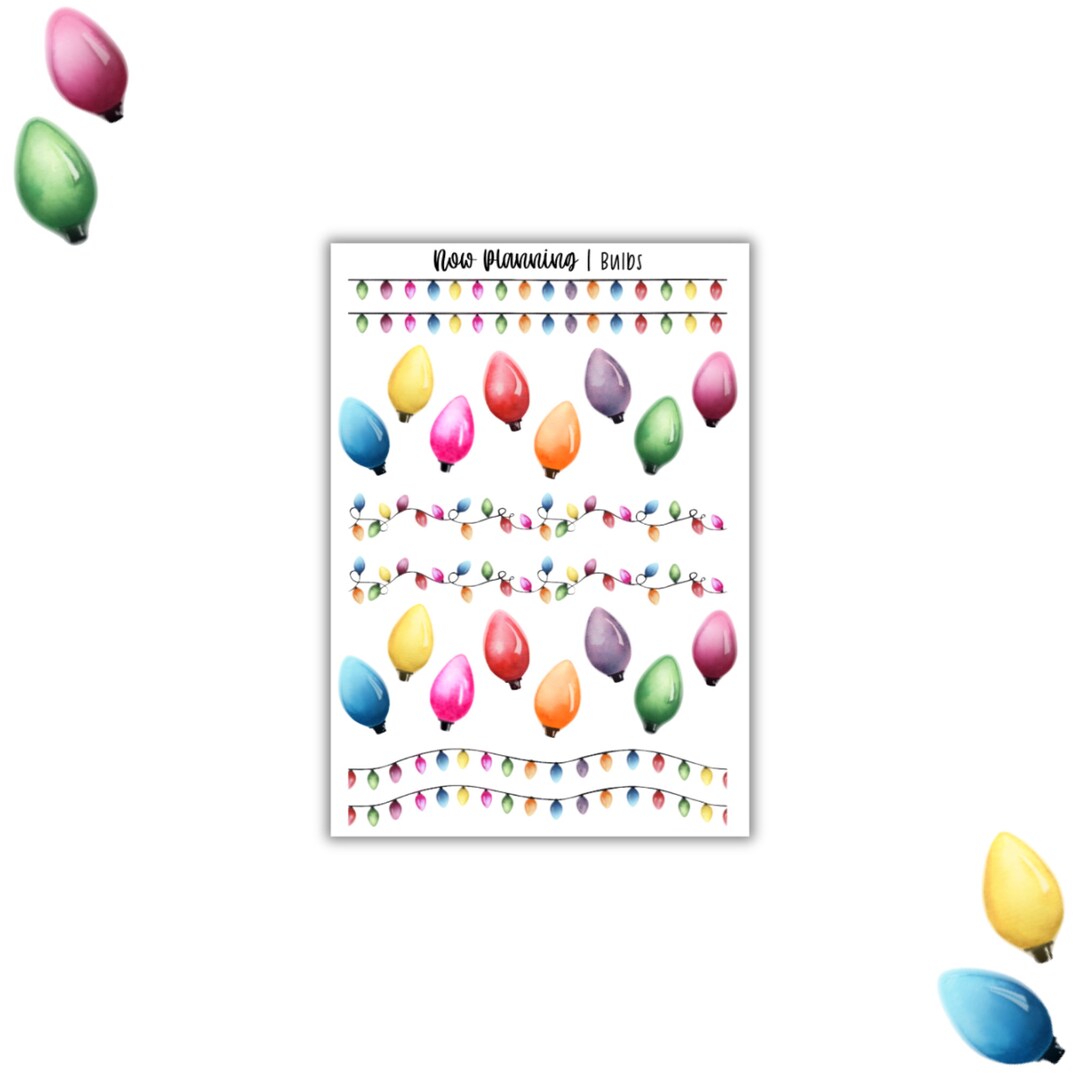 Bulbs Sticker Sheet | Bullet Journal Stickers, Planner Stickers ...