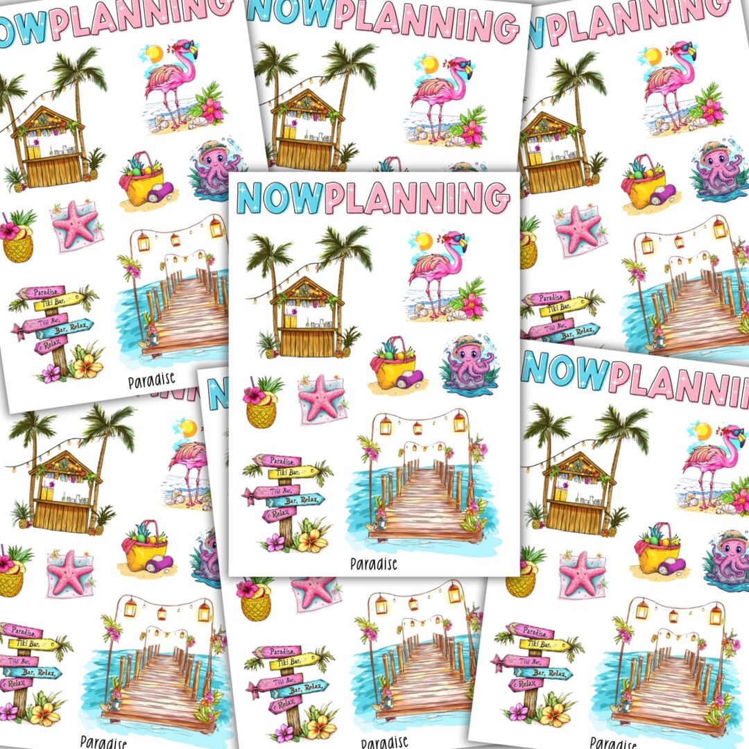Paradise Sticker Sheet | Summer Stickers | Journal Stickers, Planner ...