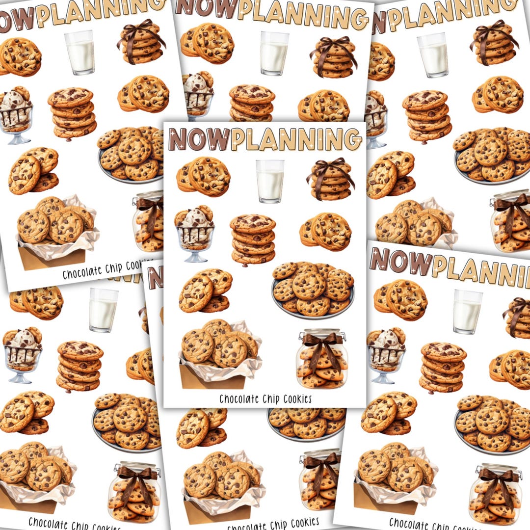Chocolate Chip Cookies Sticker Sheet | Journal Stickers, Planner ...