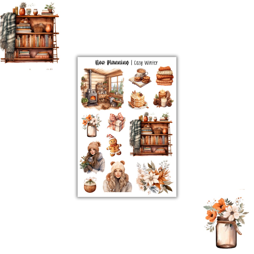 Cozy Winter Sticker Sheet | Christmas Stickers | Bullet Journal ...