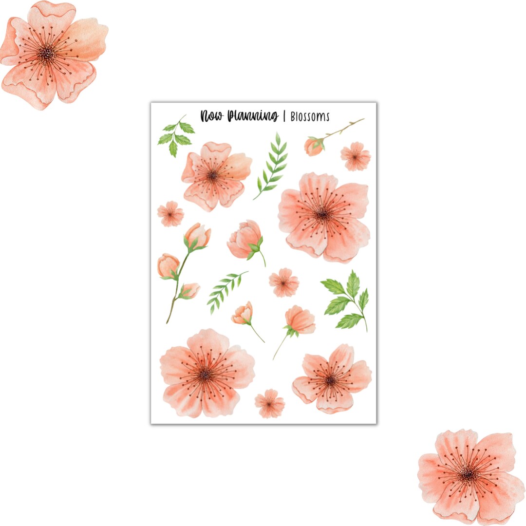Blossoms Sticker Sheet Bullet Journal Stickers, Planner Stickers ...