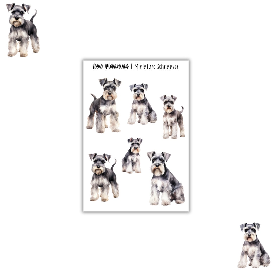 Miniature Schnauzer Sticker Sheet | Dog Sticker Sheet | Cute Sticker ...