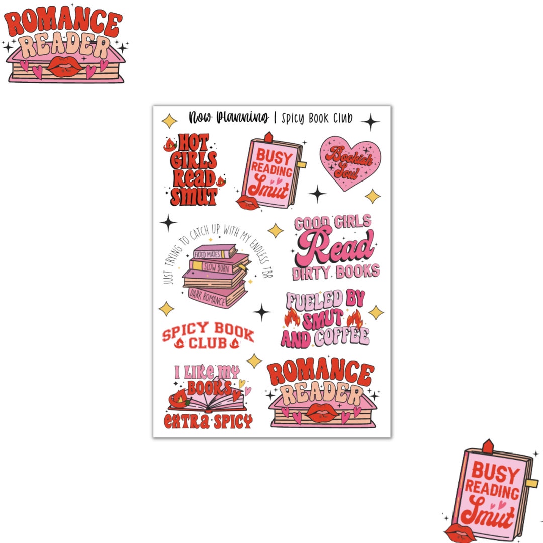 Spicy Book Club Sticker Sheet | Valentine's Day Stickers | Journal ...
