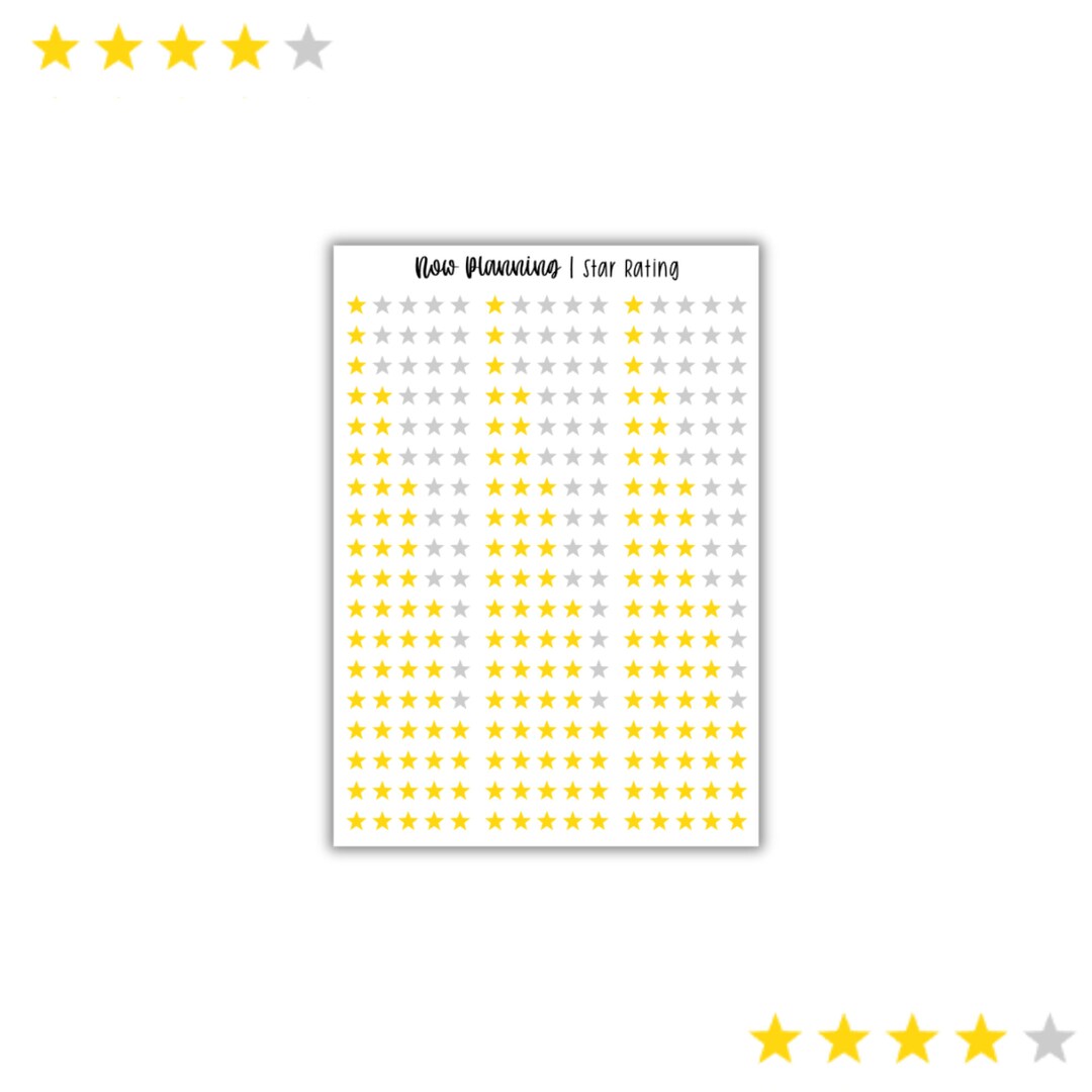 Star Rating Sticker Sheet | Planner Stickers | Bullet Journal Stickers ...