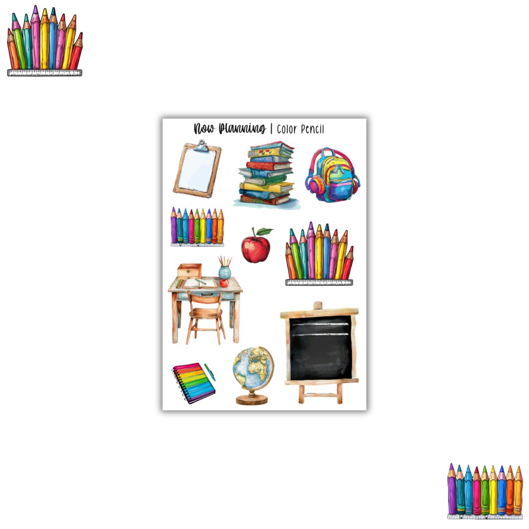 Color Pencil Sticker Sheet | Journal Stickers, Planner Stickers ...