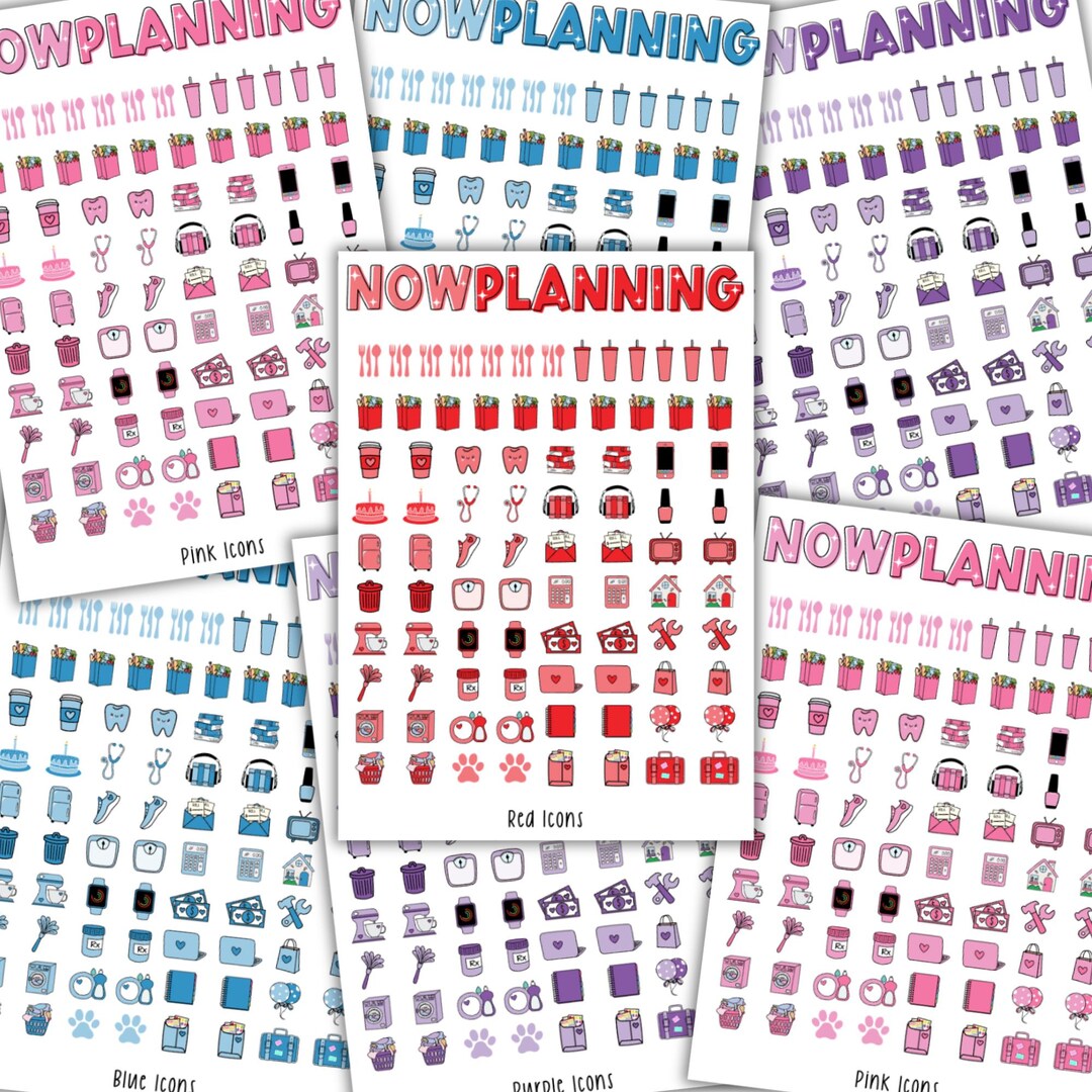 Planner Icons Sticker Sheet | Bullet Journal Stickers, Planner Stickers ...