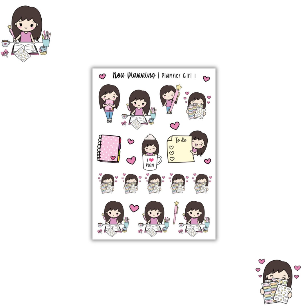 Planner Girl Sticker Sheet | Journal Stickers, Planner Stickers ...
