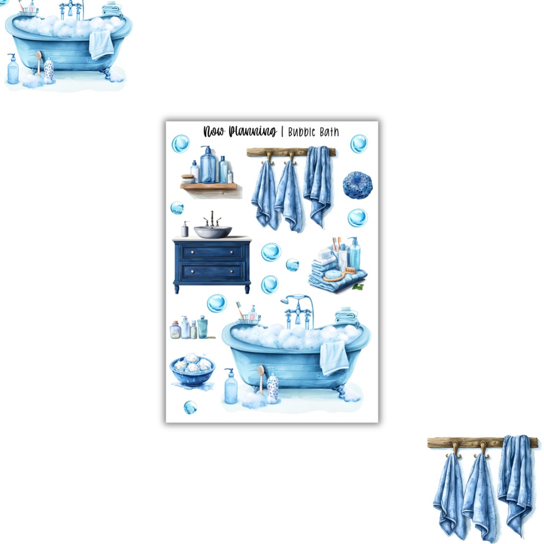 Bubble Bath Sticker Sheet | Journal Stickers, Planner Stickers ...