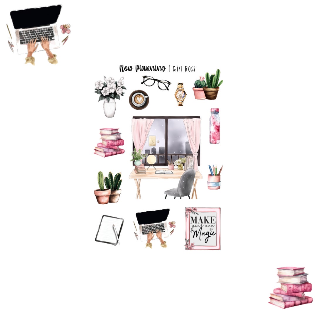 Girl Boss Sticker Sheet | Journal Stickers, Planner Stickers, Scrapbook ...