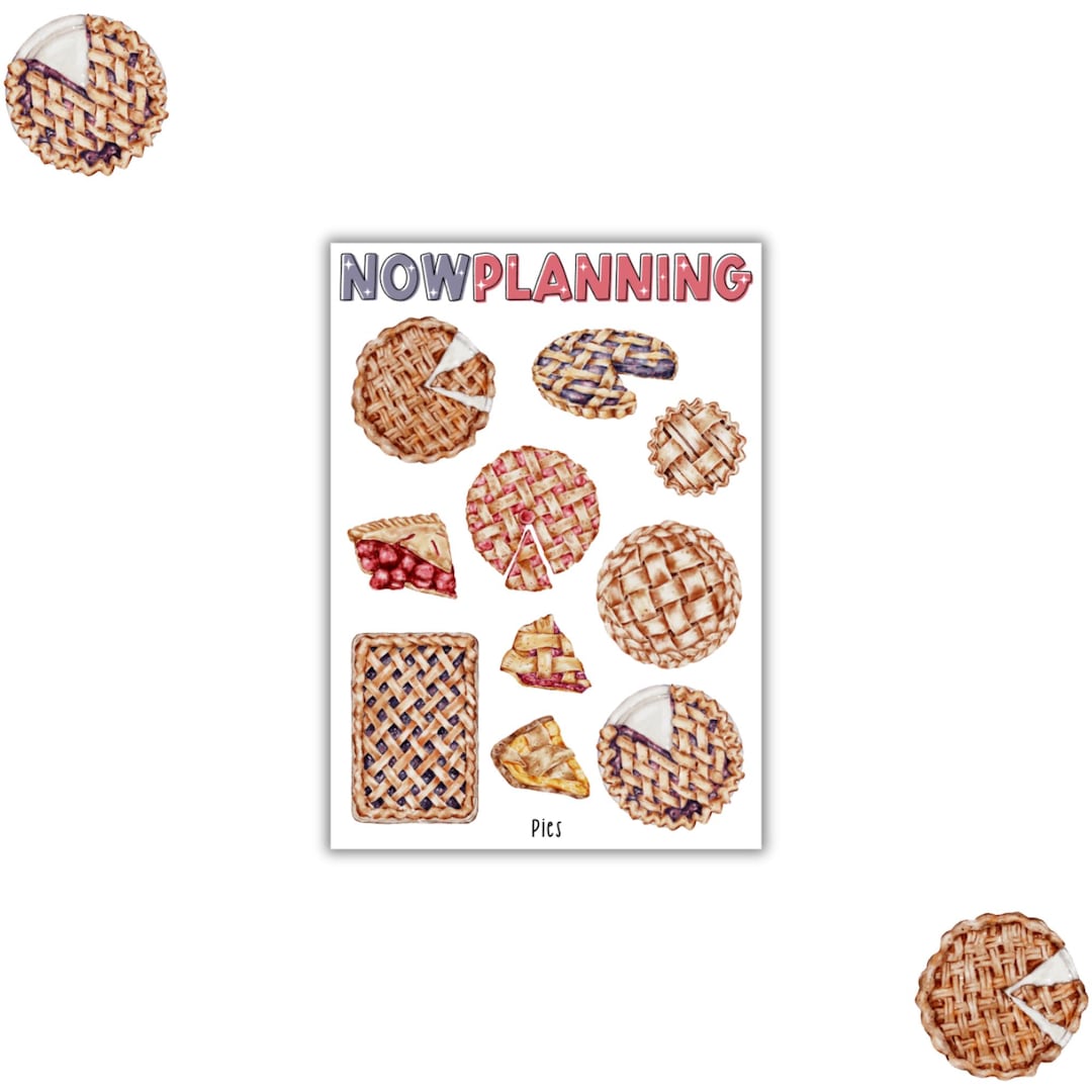 Pies Sticker Sheet | Fall Stickers | Journal Stickers, Planner Stickers ...