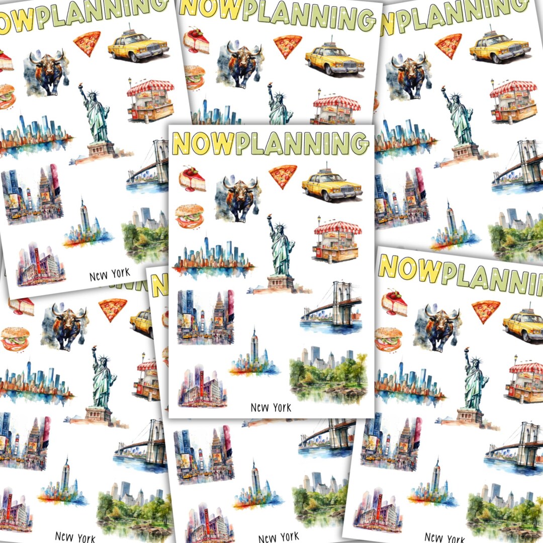 New York Sticker Sheet | Journal Stickers, Planner Stickers, Scrapbook ...