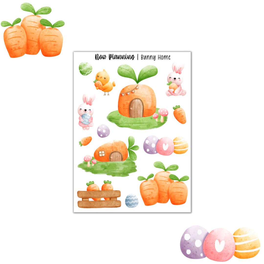 Bunny Home Sticker Sheet Bullet Journal Stickers, Planner Stickers ...