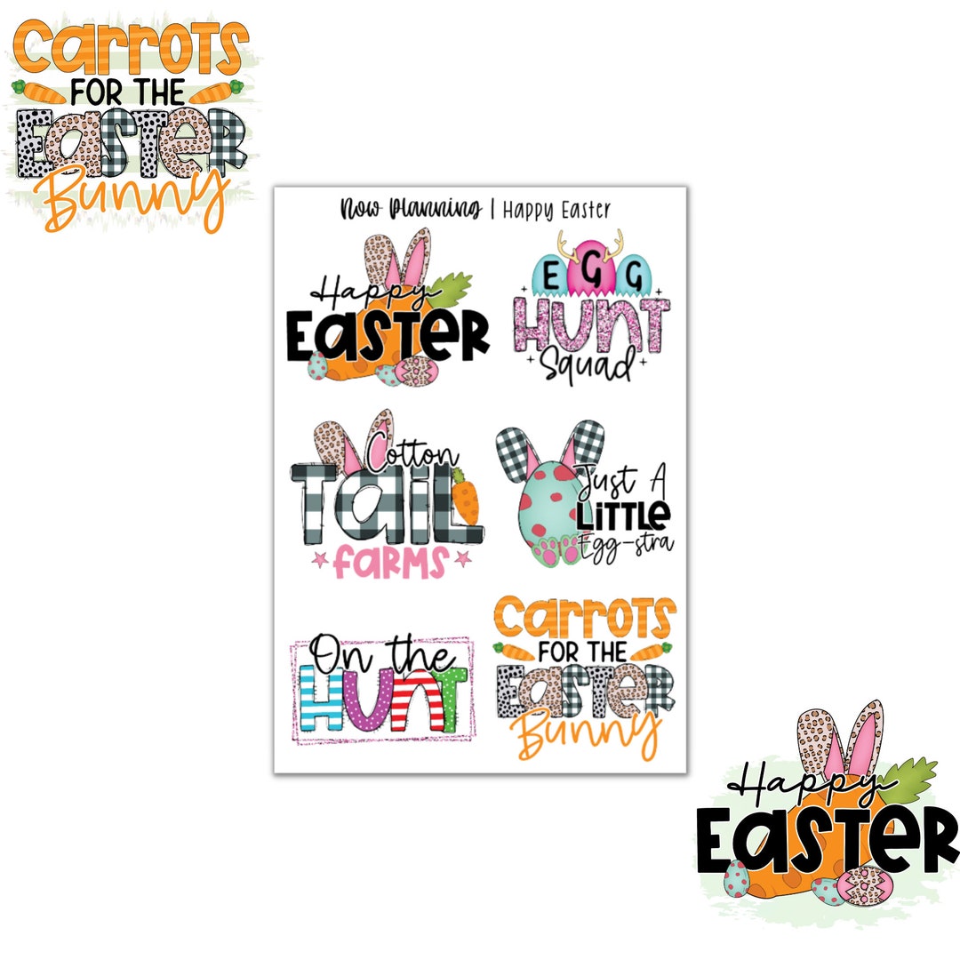 Happy Easter Sticker Sheet | Easter Stickers | Bullet Journal Stickers ...