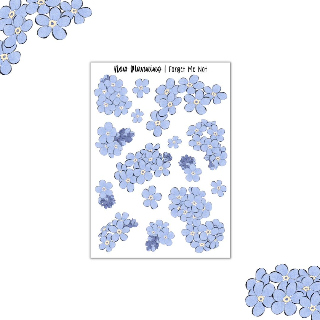 Forget Me Not Sticker Sheet | Journal Stickers, Planner Stickers ...