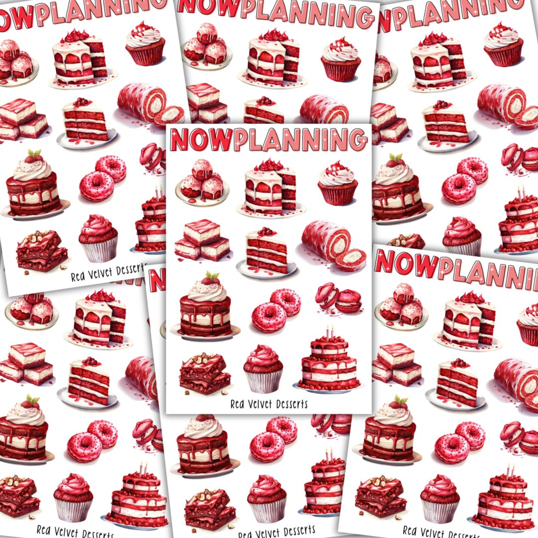 Red Velvet Desserts Sticker Sheet | Journal Stickers, Planner Stickers ...