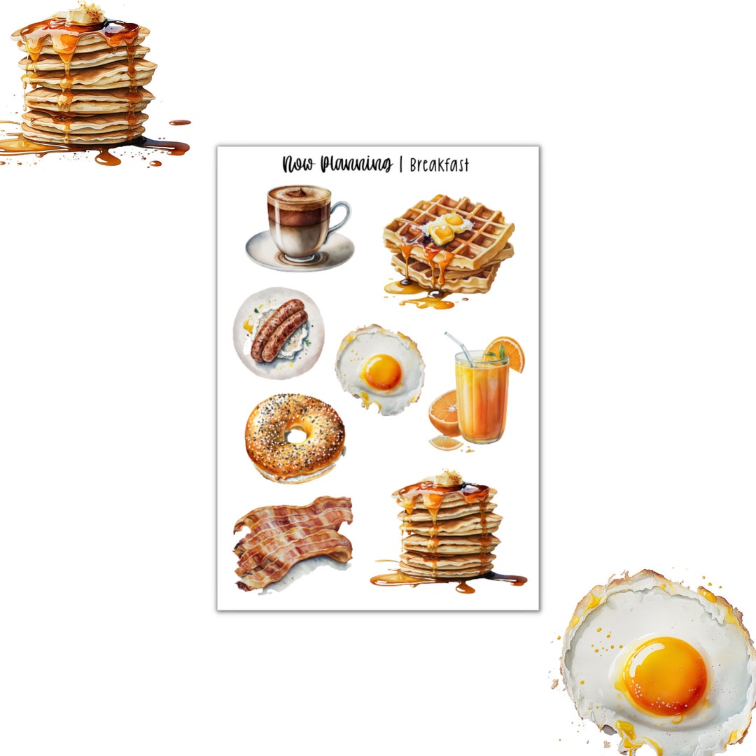 Breakfast Sticker Sheet | Bullet Journal Stickers, Planner Stickers ...