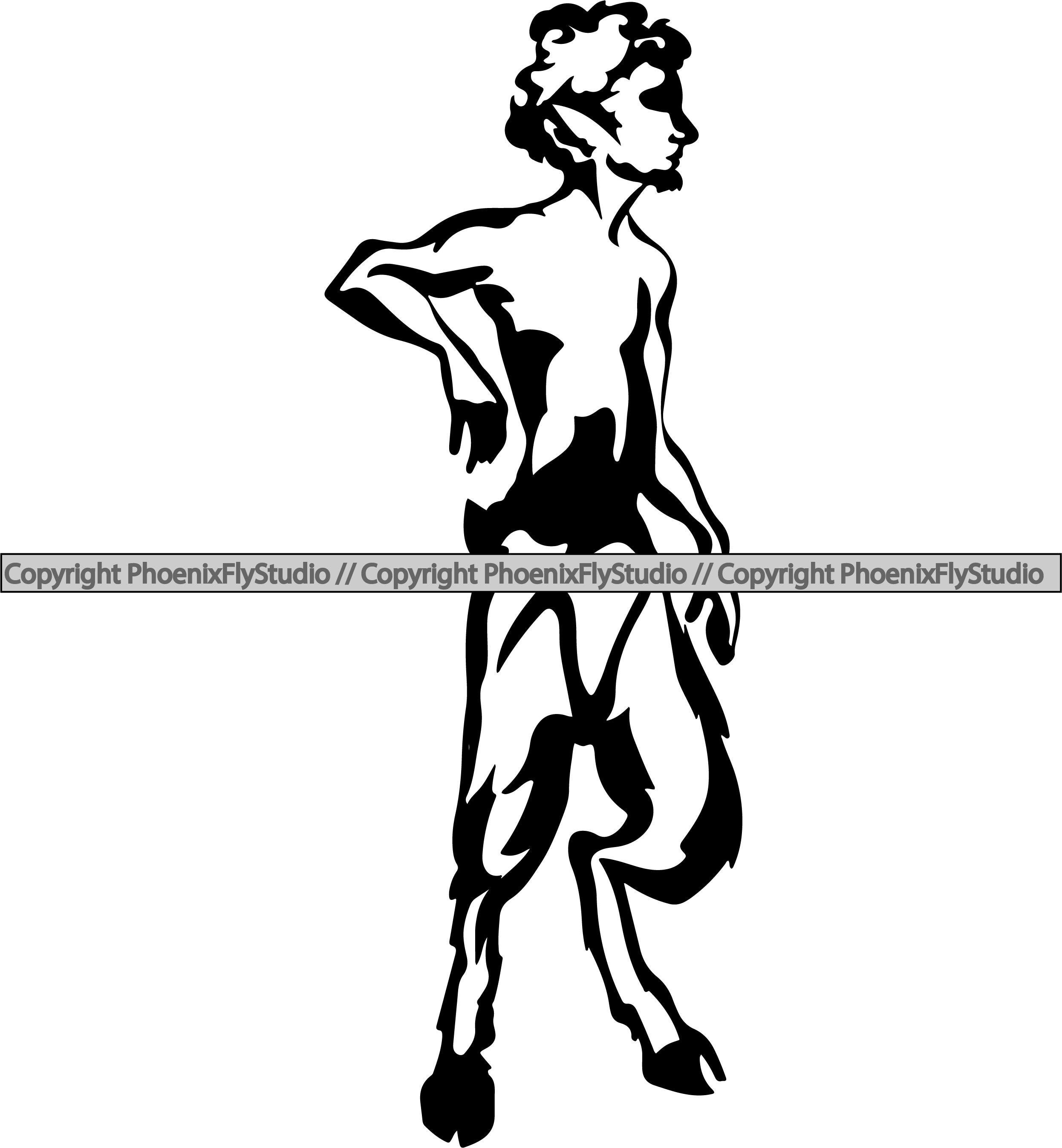 Faun 2 Right Fantasy Creatures Simple Outline Line Art | Etsy