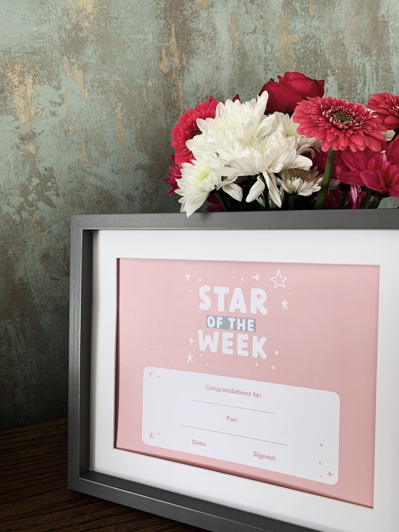 Star of the Week Certificate Downloadable Print | Etsy