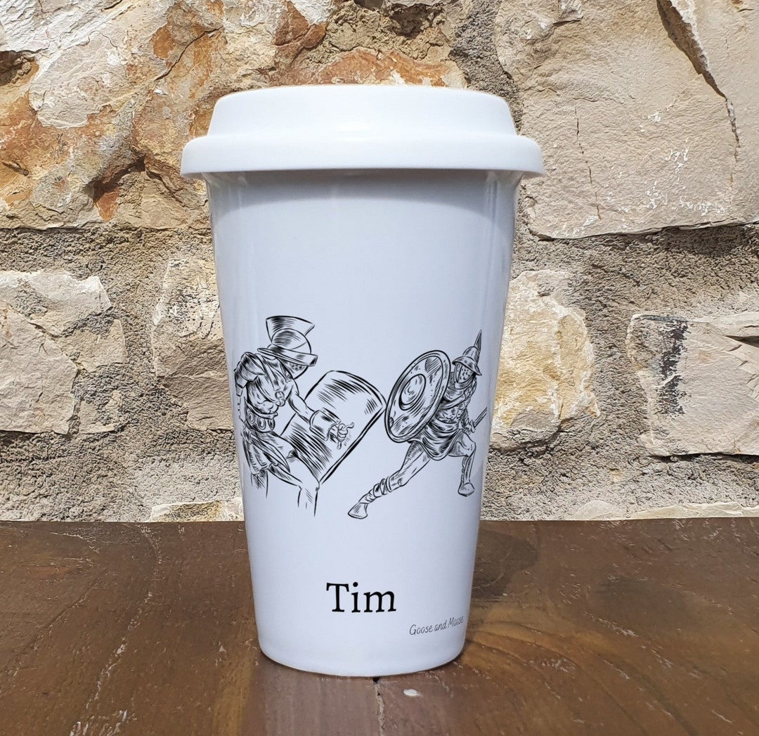 Personalised Gladiator Travel Mug - Gift for Ancient Rome Lover ...